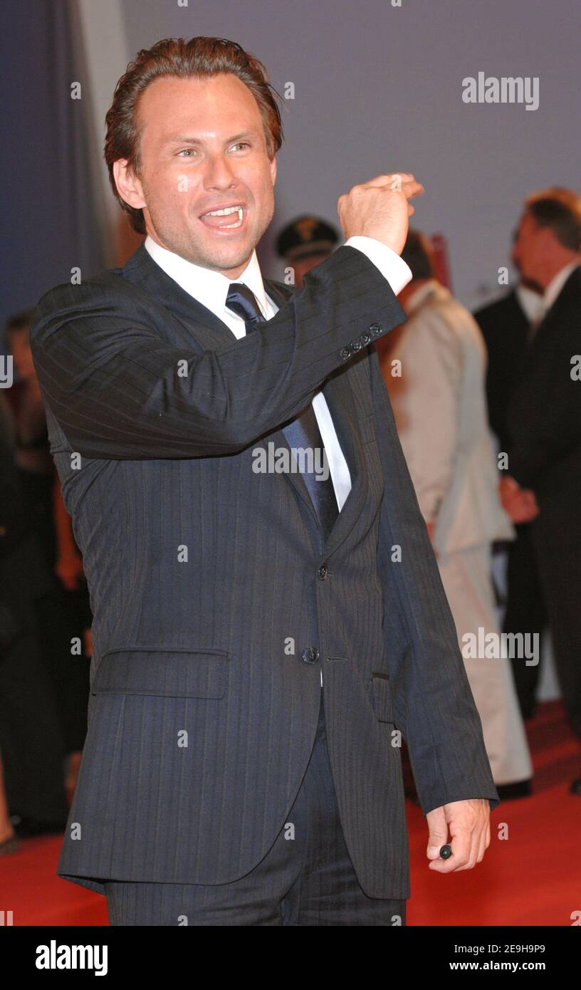 US actor and cast member Christian Slater poses upon arrival to the ...