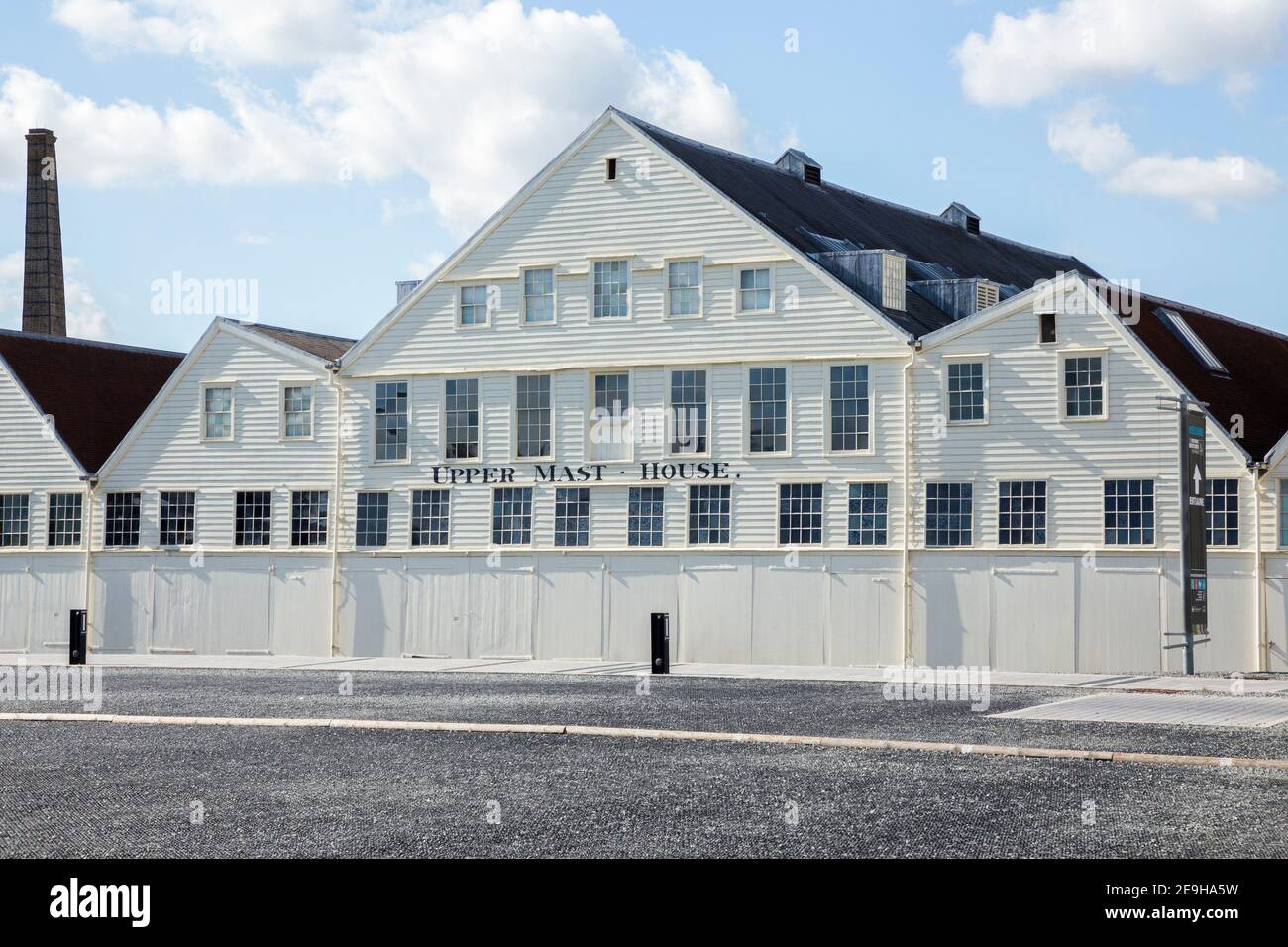 Front facade of The Upper Mast House / Masthouse; timber building with ...