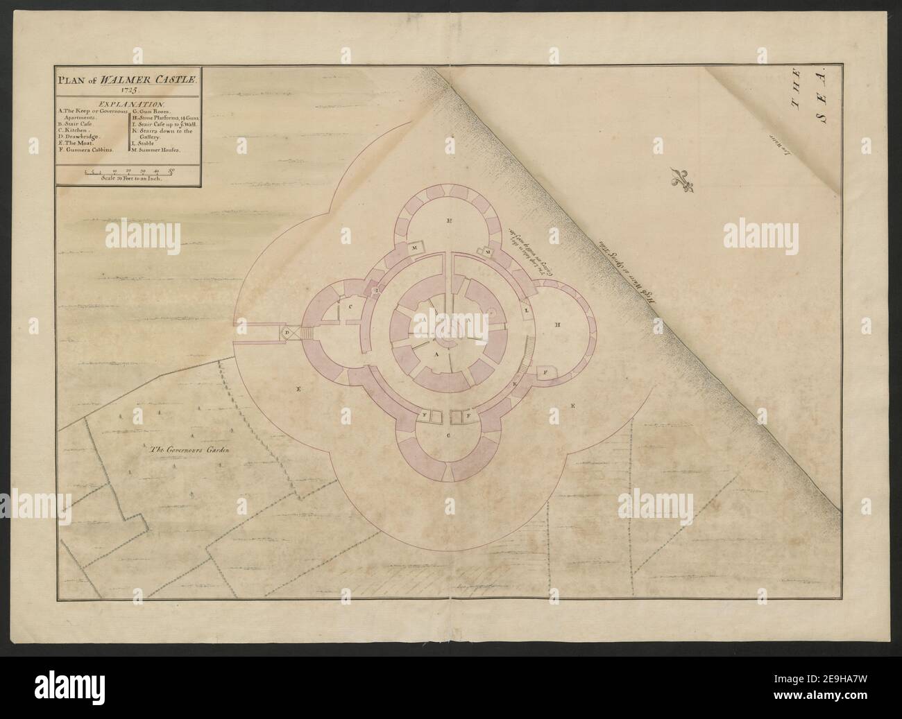 Plan of Walmer Castle. Map information: Title: Plan of Walmer Castle ...