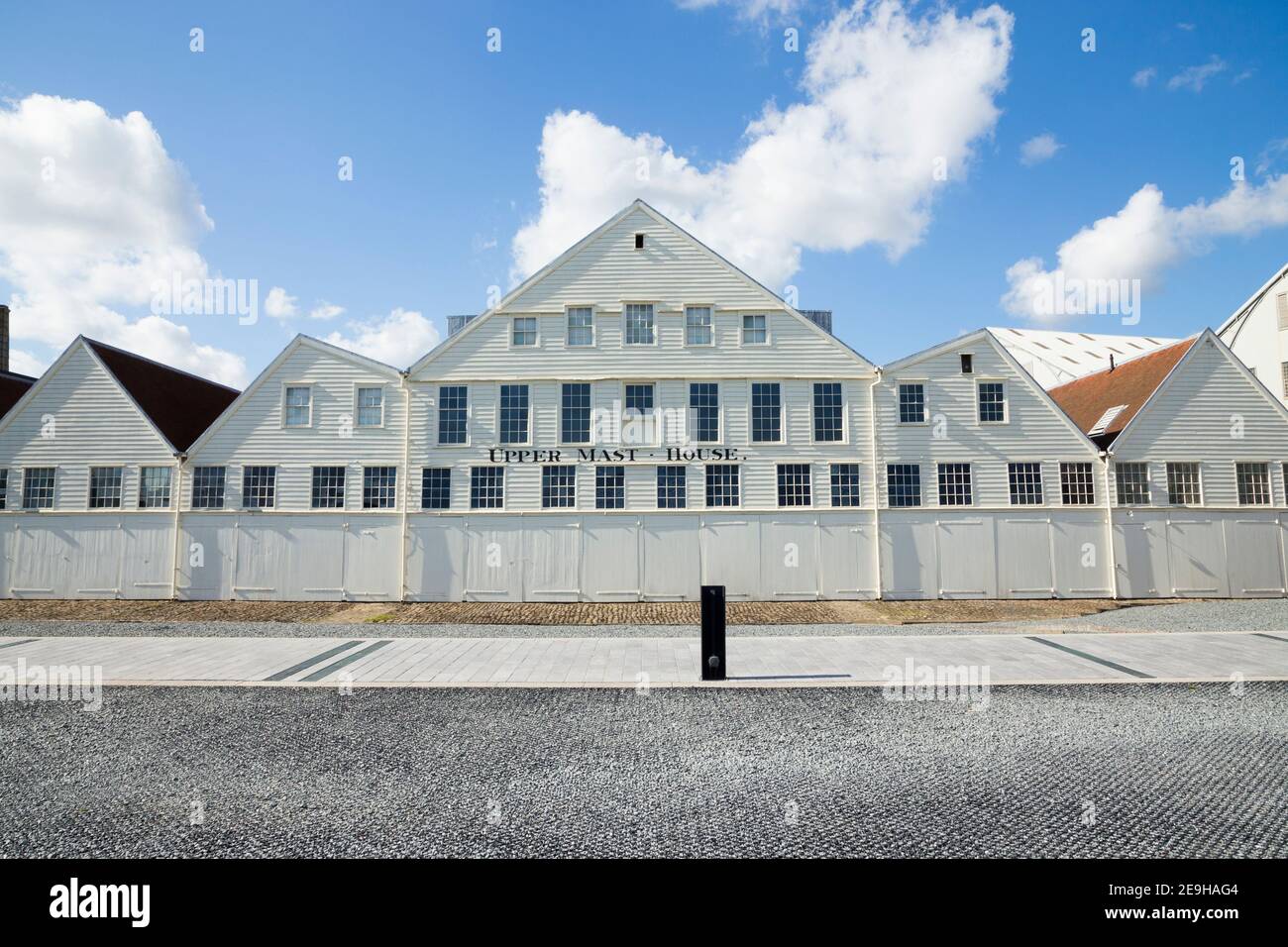 Front facade of The Upper Mast House / Masthouse; timber building with ...