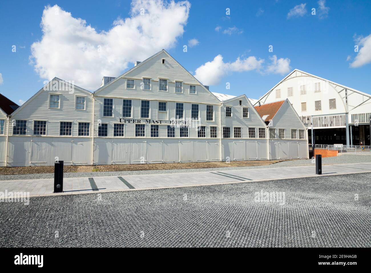 Front facade of The Upper Mast House / Masthouse; timber building with ...