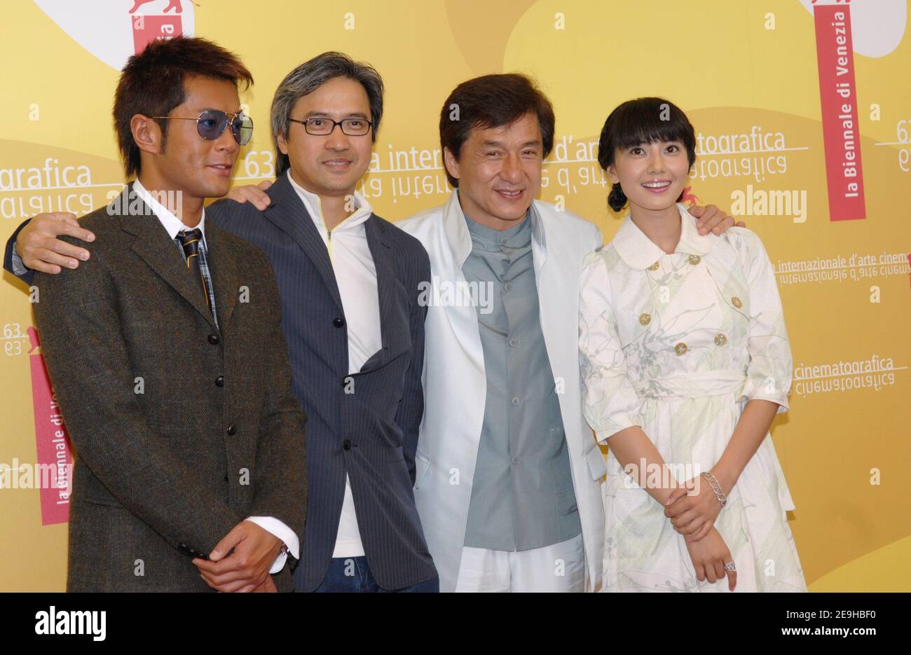 Director Benny Chan poses with his brother cast member Jacky Chan and ...