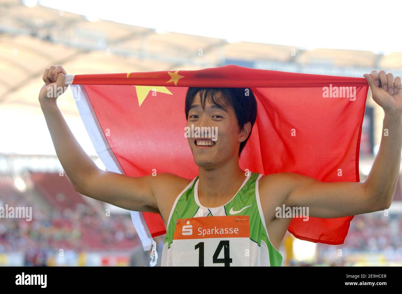 China's Xiang Liu celebrates on 110 meters Hurdles mens at the IAAF ...