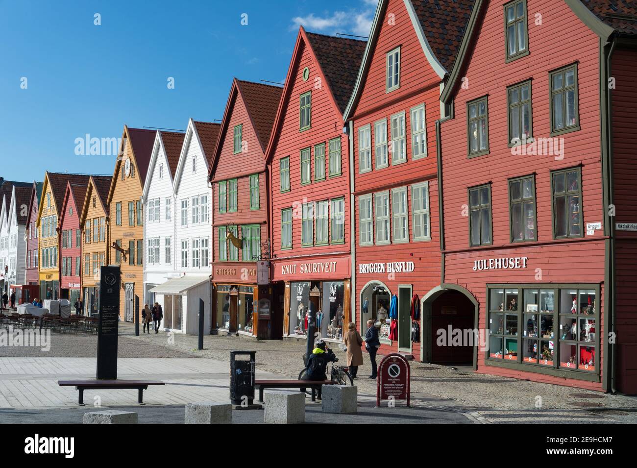 The historic wooden buildings of Bryggen, Bergen, Norway Stock Photo ...