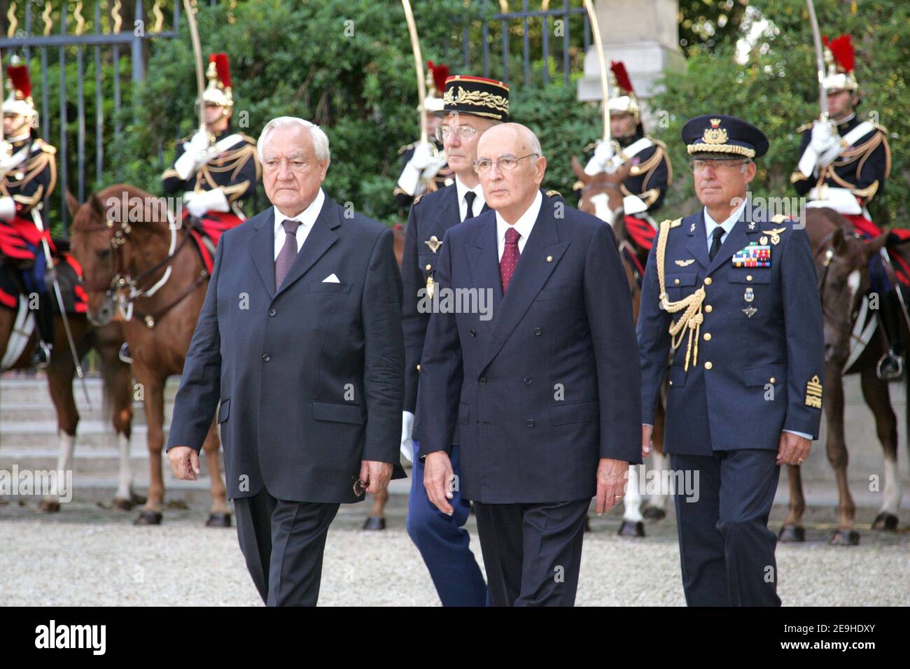 French senat president Christian Poncelet and Italian Republic ...