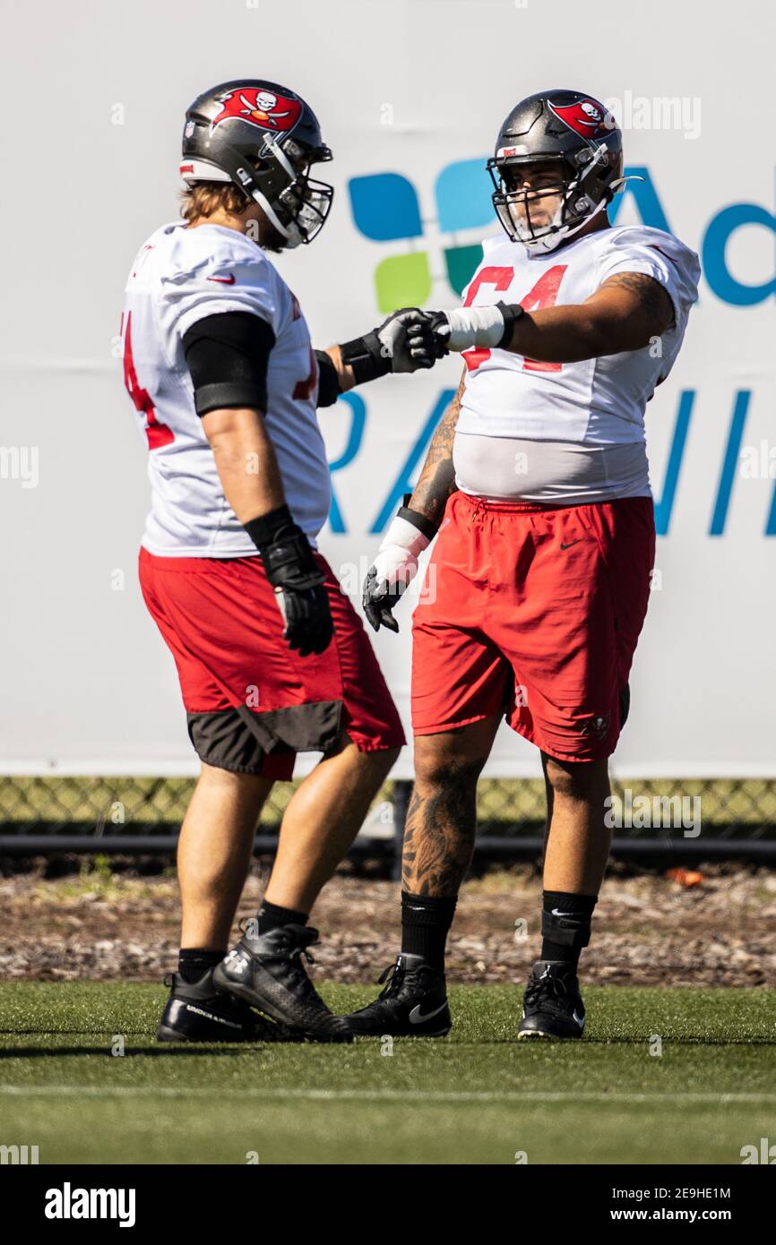 Tampa Bay Buccaneers offensive lineman Ali Marpet and Aaron Stinnie ...