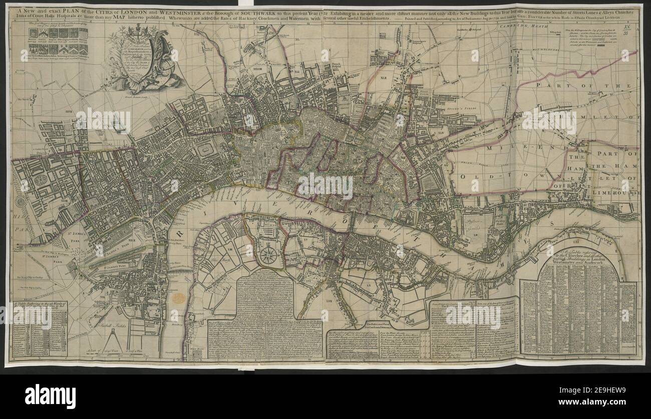 Copperplate map london st pauls hi-res stock photography and images - Alamy