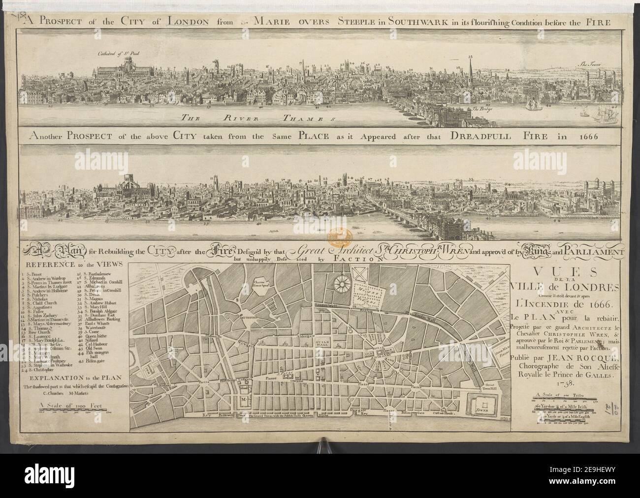 1666 london map hi-res stock photography and images - Alamy