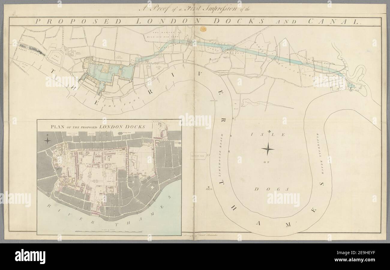 Coloured map of london docks hi-res stock photography and images - Alamy