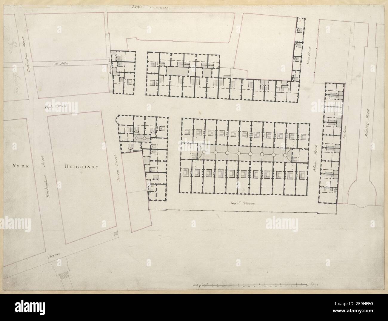 Plan of the Adelphi Terrace, London . Map information: Title: [Plan of ...
