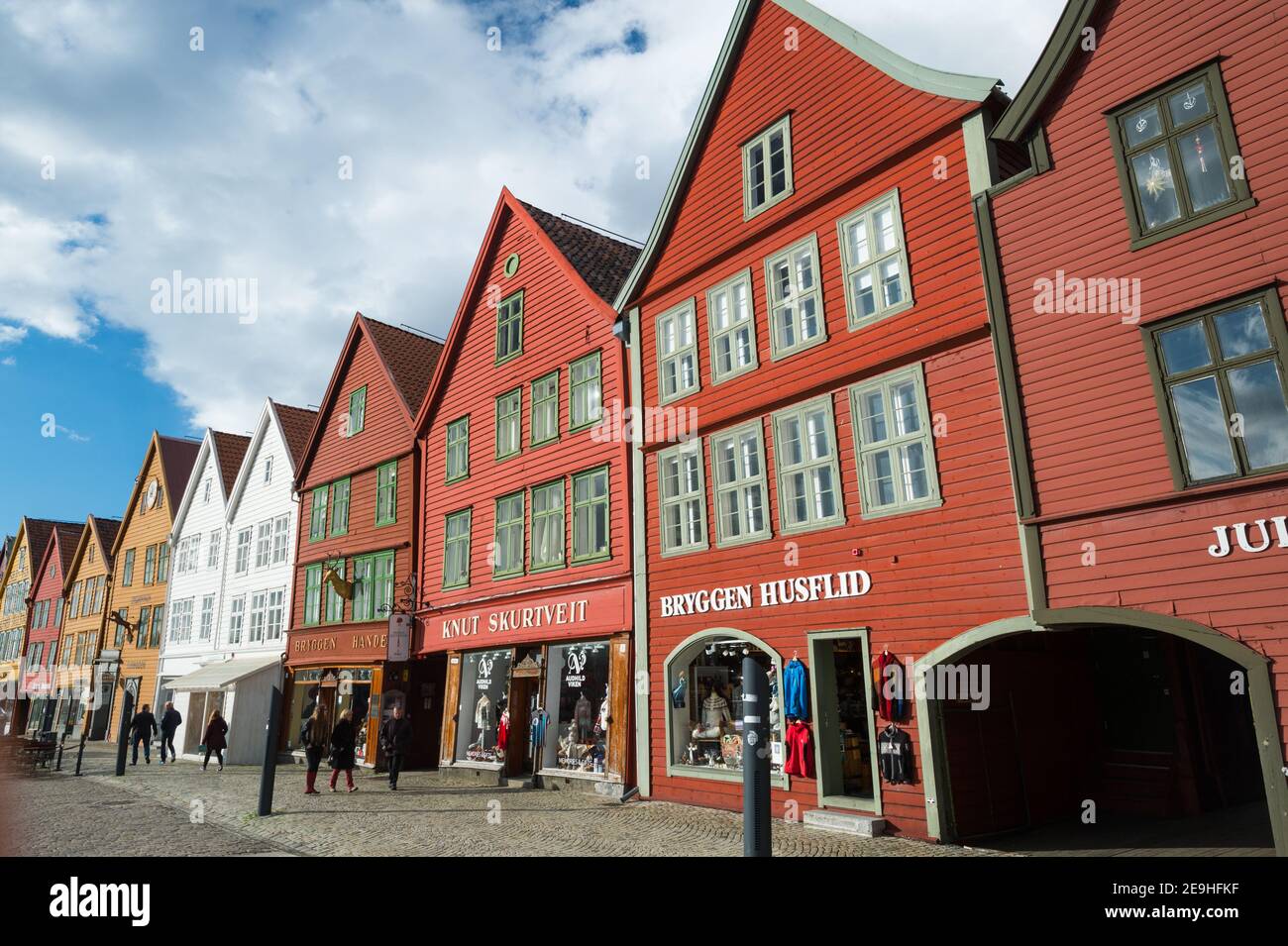 The historic wooden buildings of Bryggen, Bergen, Norway Stock Photo ...