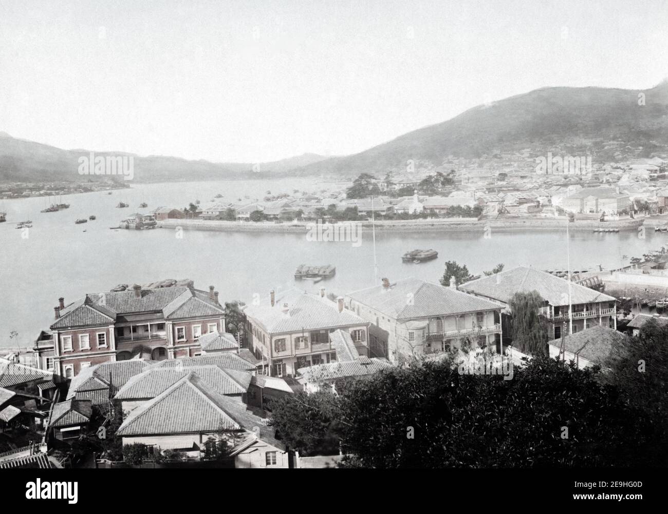 Late 19th century photograph - Dejima, foreign settlement at Nagasaki ...