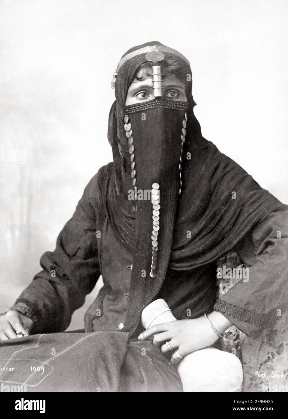 Late 19th century photograph - Veiled woman, Egypt, c.1880's (Arnoux ...