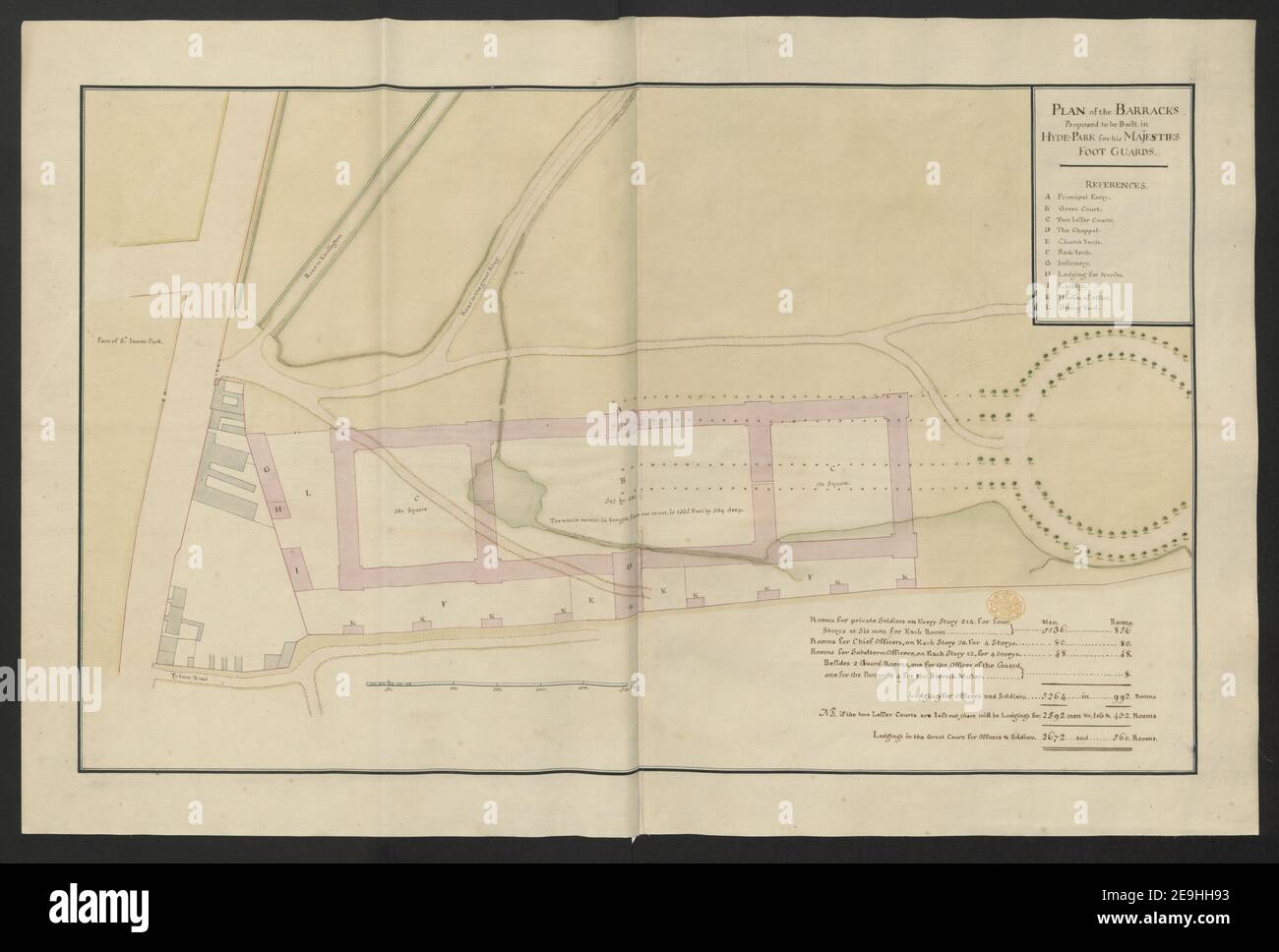 PLAN of the BARRACKS. Map information: Title: PLAN of the BARRACKS ...
