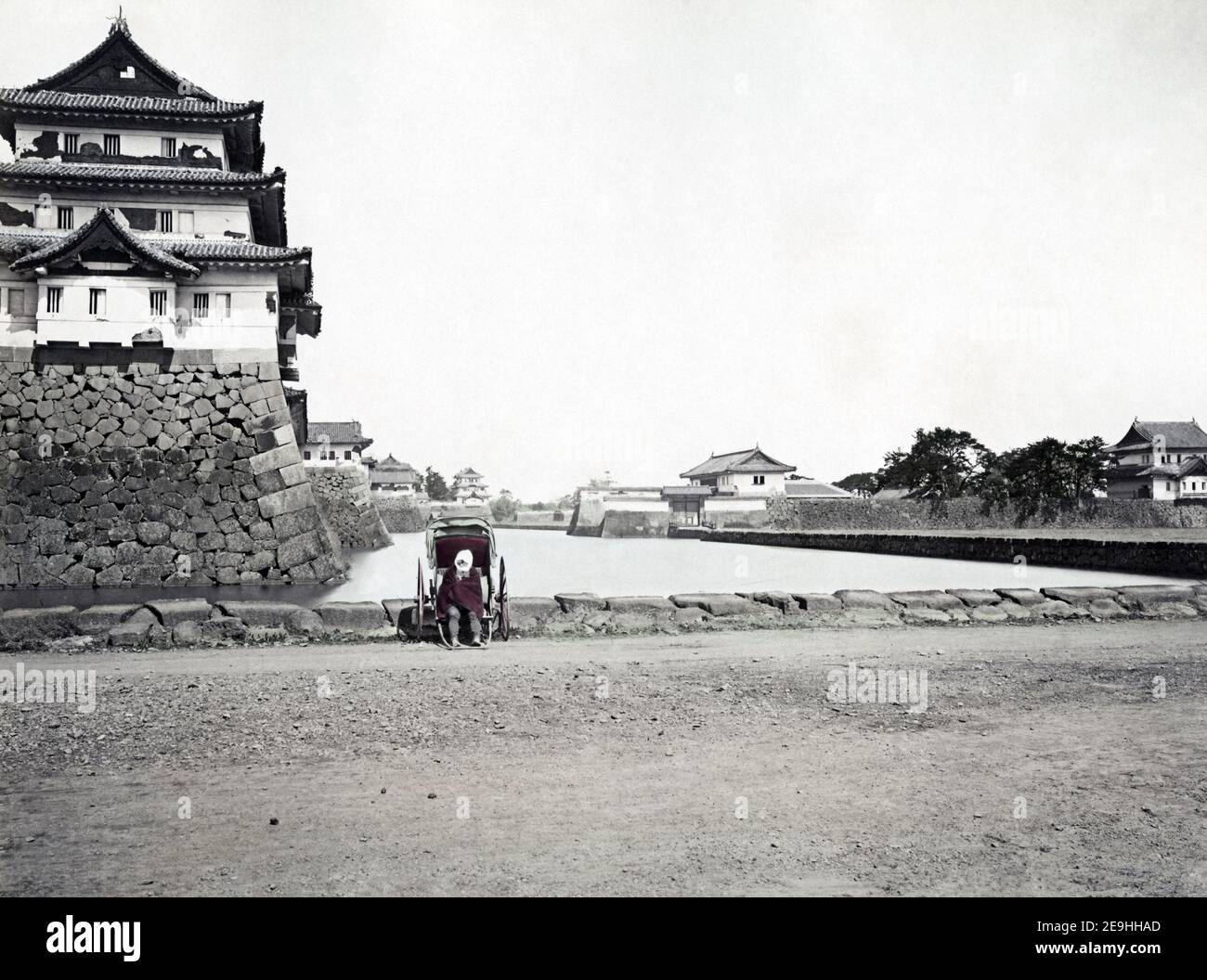 Late 19th century photograph - Castle and moat, Tokyo, Japan, c.1880's ...