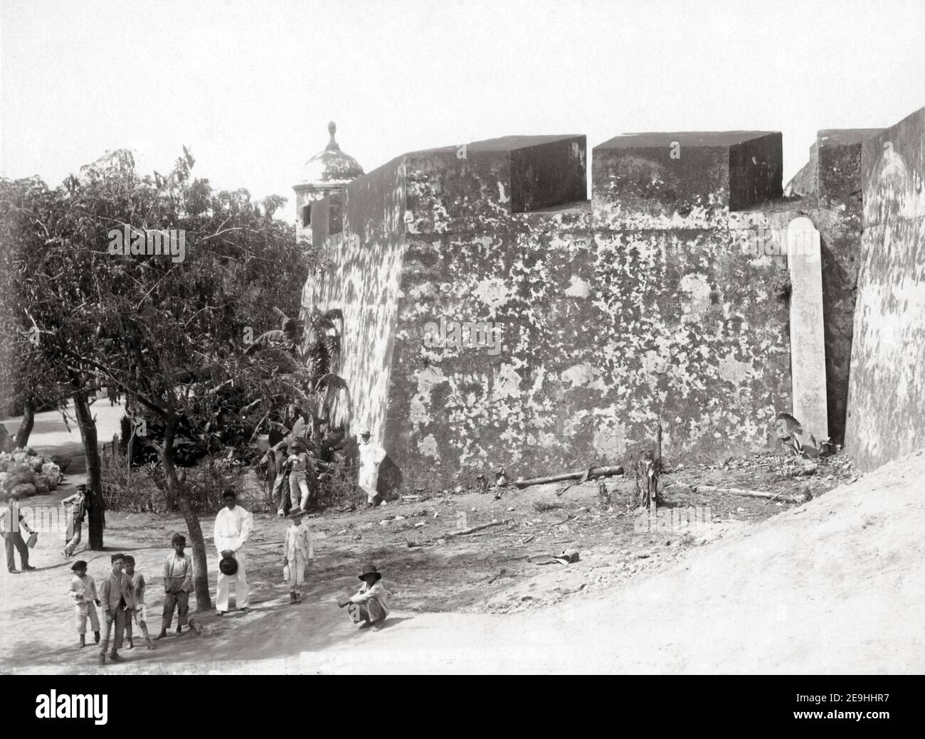 Late 19th century photograph - The old walls, San Juan, Puerto Rico ...