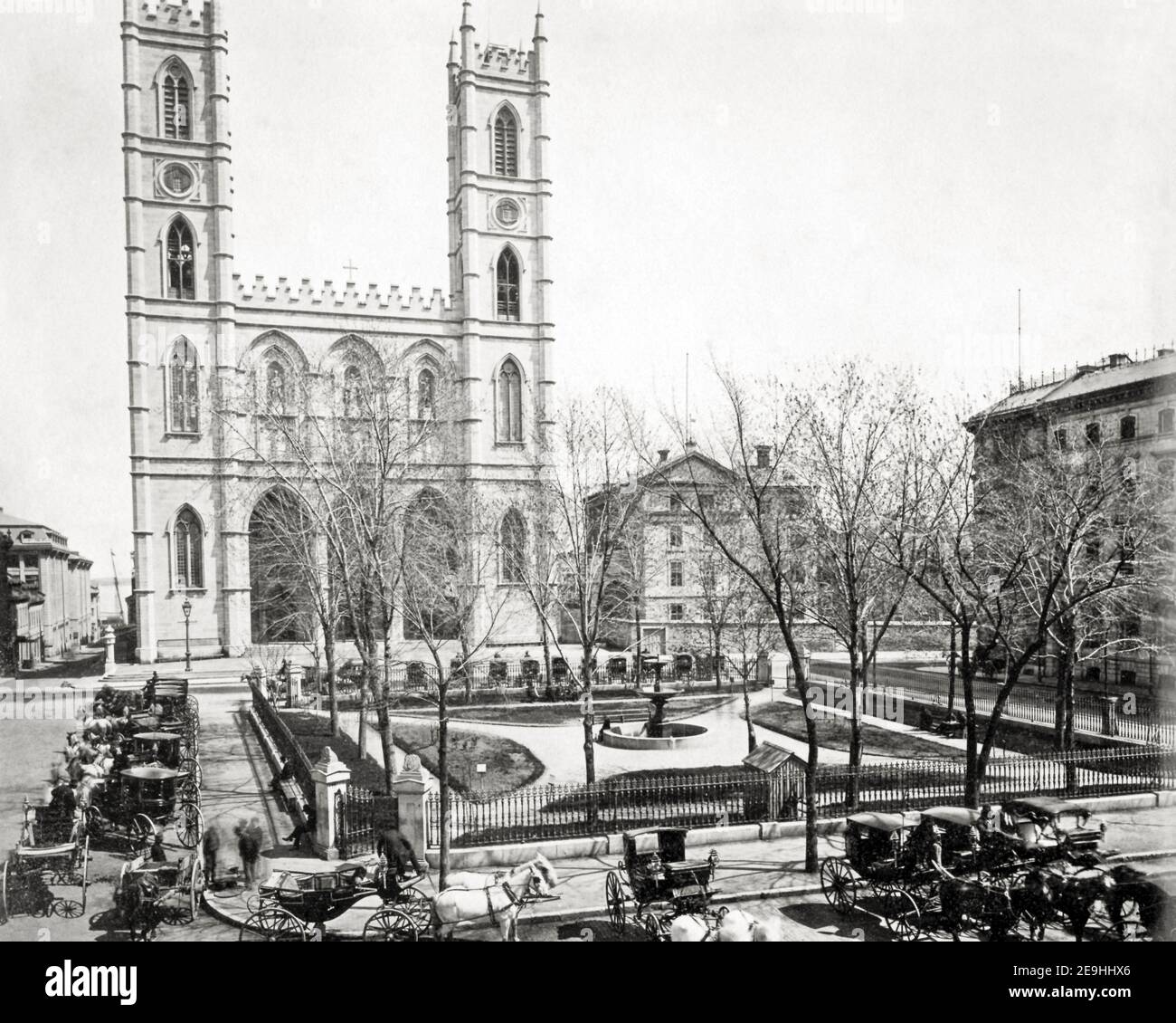 Late 19th century photograph - Cathedral, Montreal, Canada Stock Photo ...