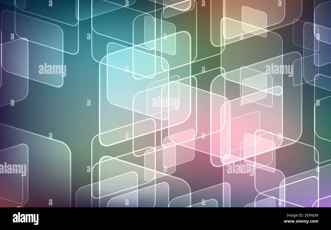 Abstract wide technology background with hexagons and gear wheels. Hi ...