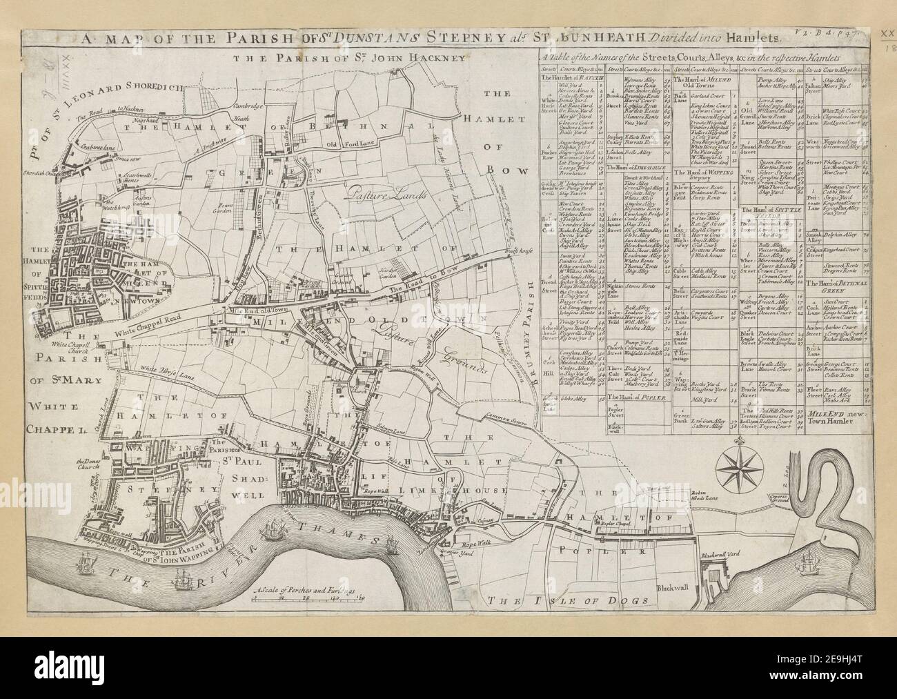 A MAP OF THE PARISH OF ST DUNSTANS STEPNEY als STEBUNHEATH Divided into ...