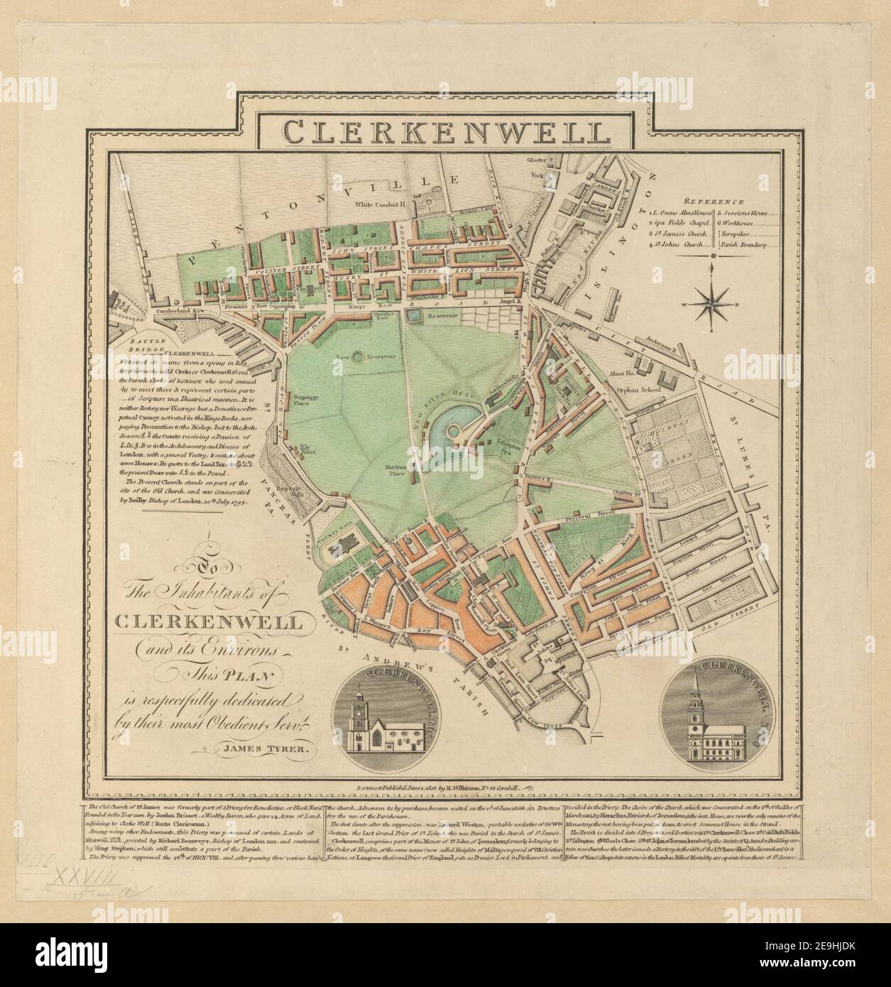 Plan of the Parish of St. James Clerkenwell, by J. Tyrer. Book ...