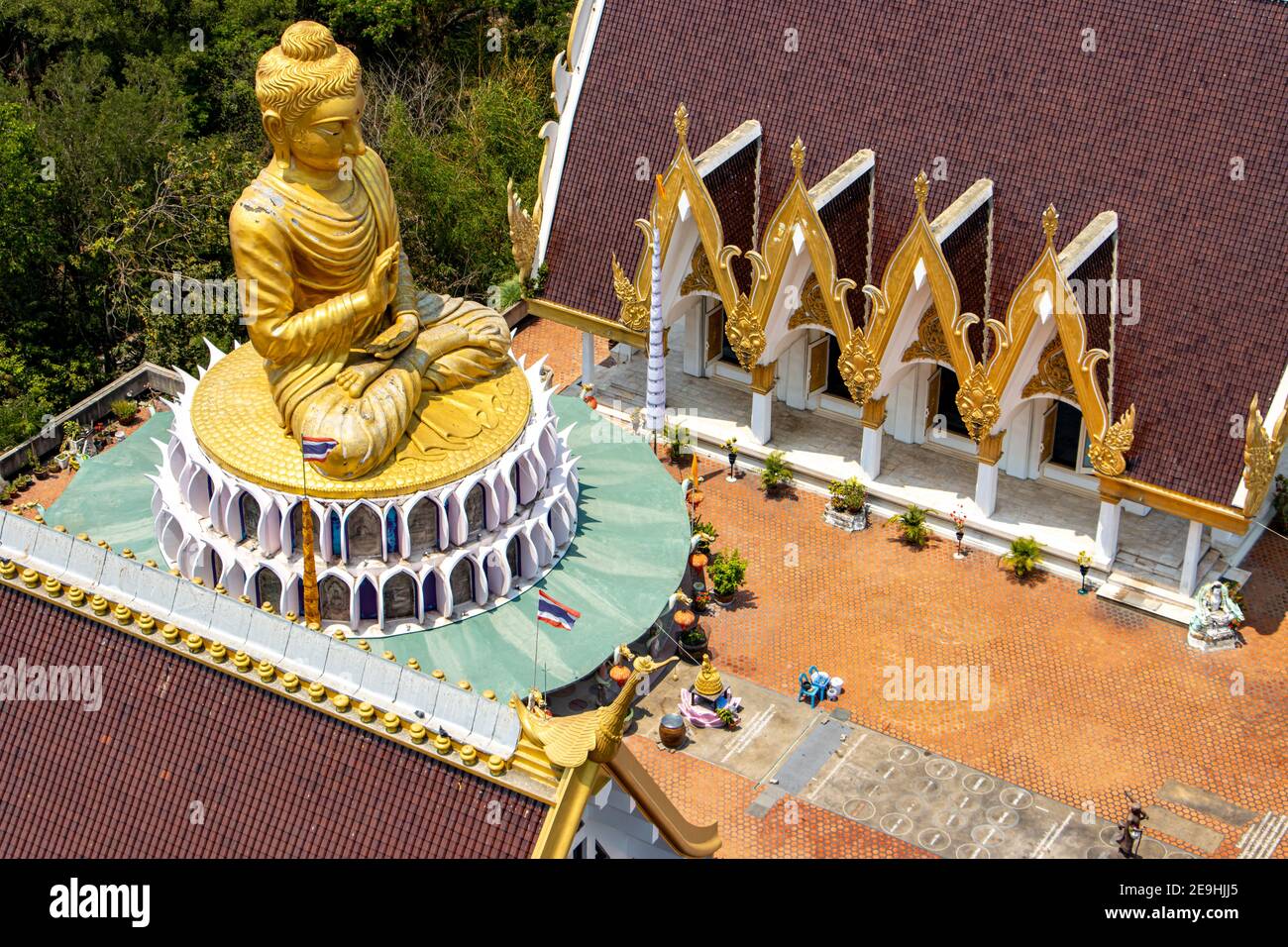 Wat Samphran Dragon Temple, top view, Sam Phran, Nakhon Pathom ...