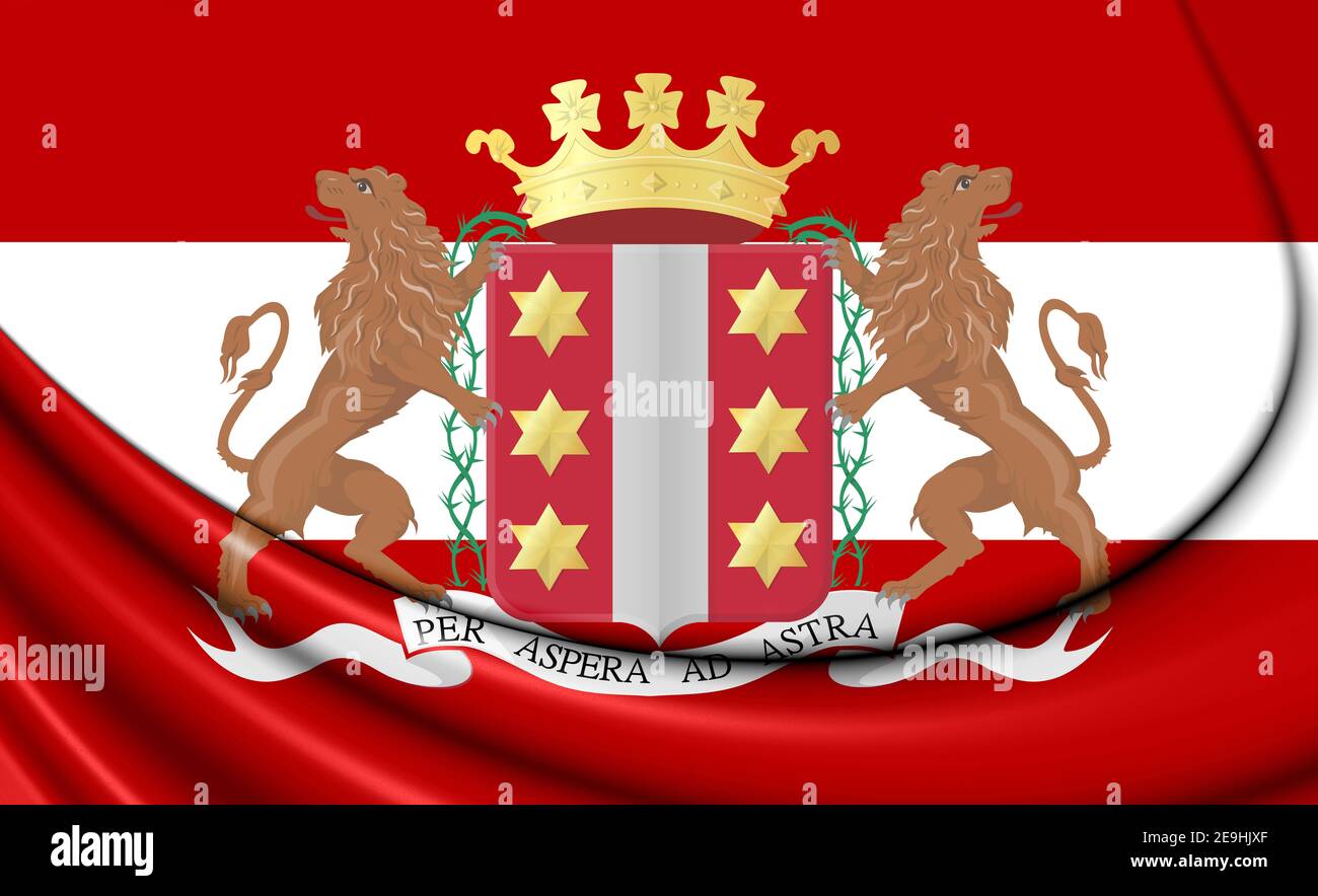 3D Flag of Gouda (South Holland), Netherlands. 3D Illustration Stock ...