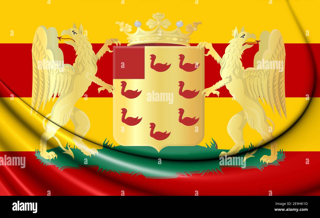 3D Flag of Heemstede (North Holland), Netherlands. 3D Illustration ...