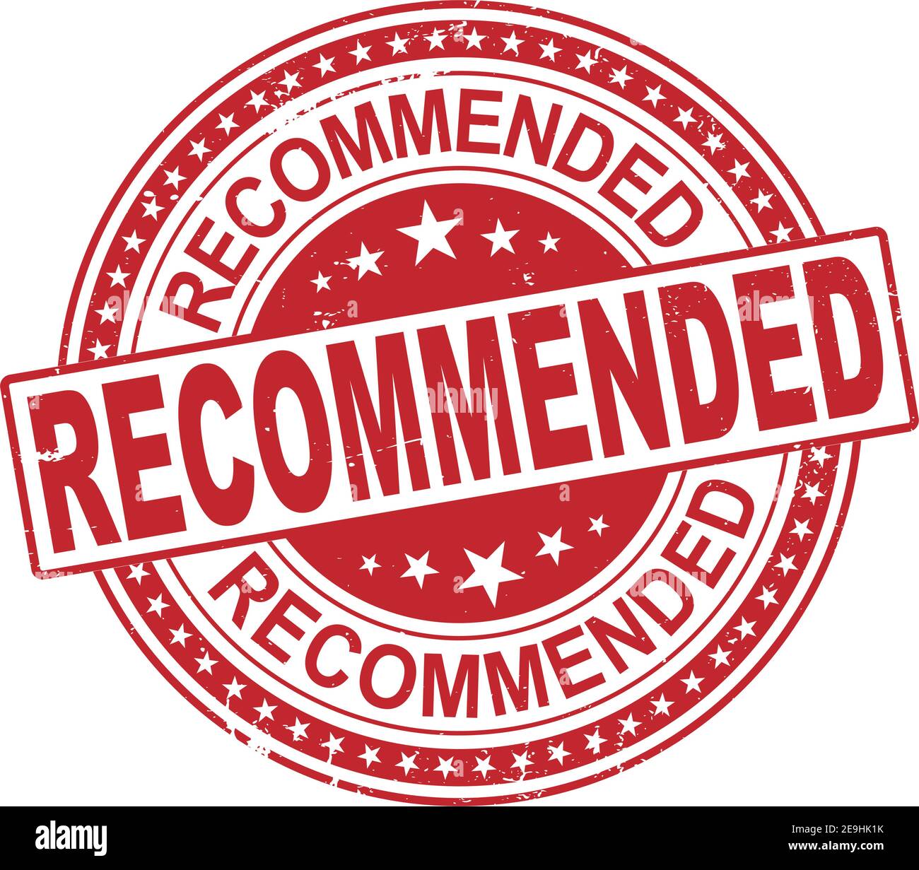 Recommended rubber stamp with red color on white background, vector ...