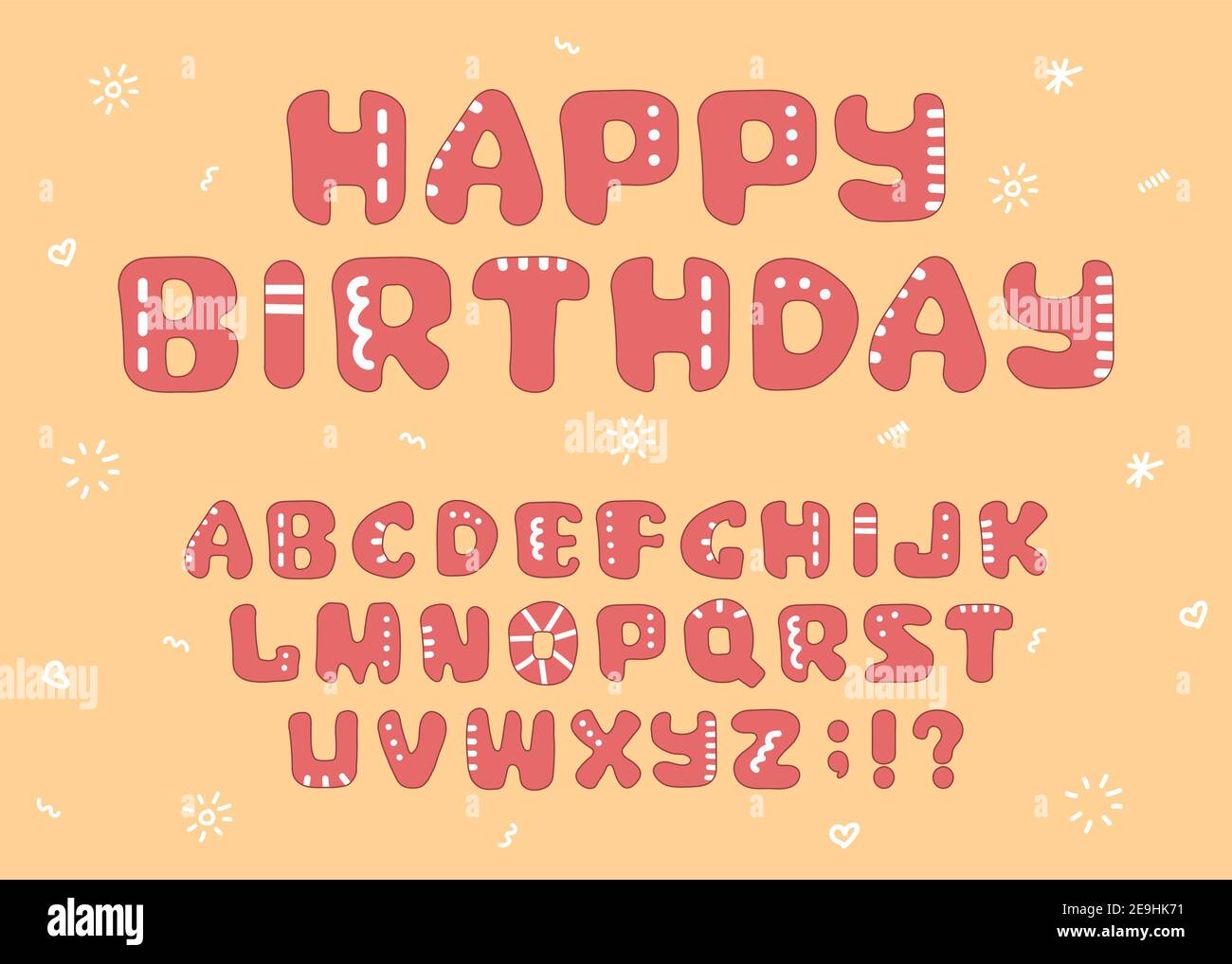 Vector outline cartoon, hand drawn, bold, uneven, isolated font for ...