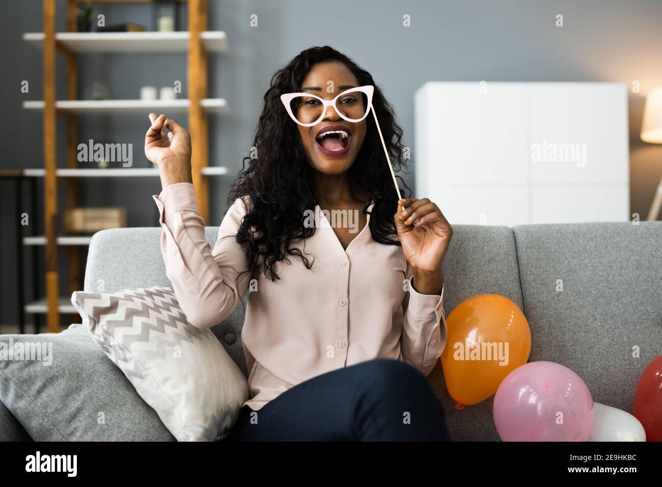 Virtual Online Birthday Party Video Conference Chat Stock Photo - Alamy