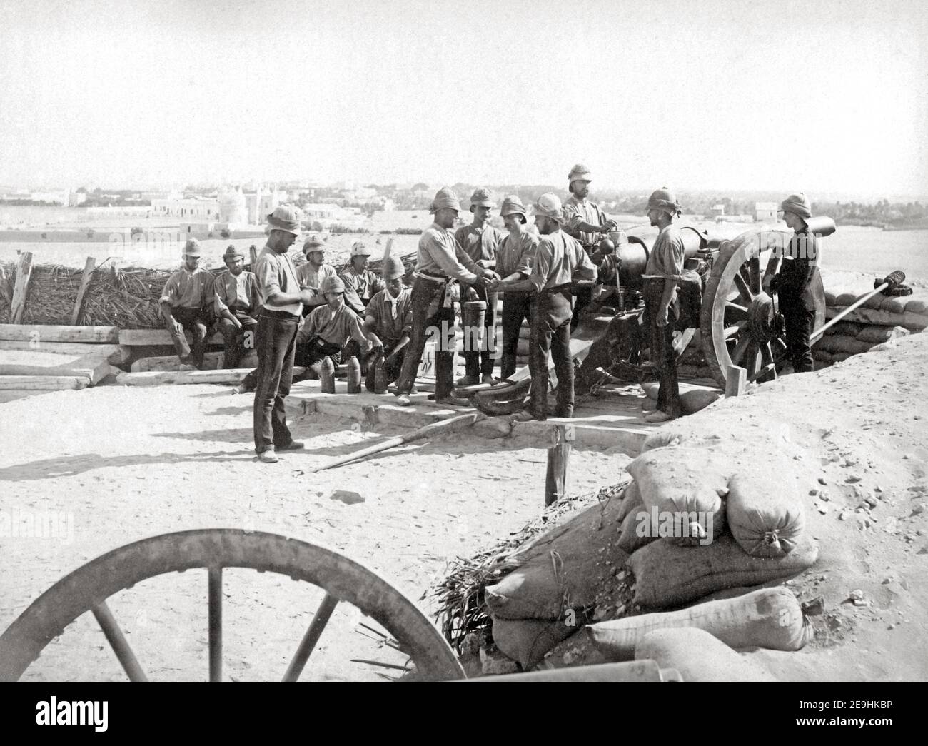 Late 19th century photograph - British soldiers and artillery, likely ...