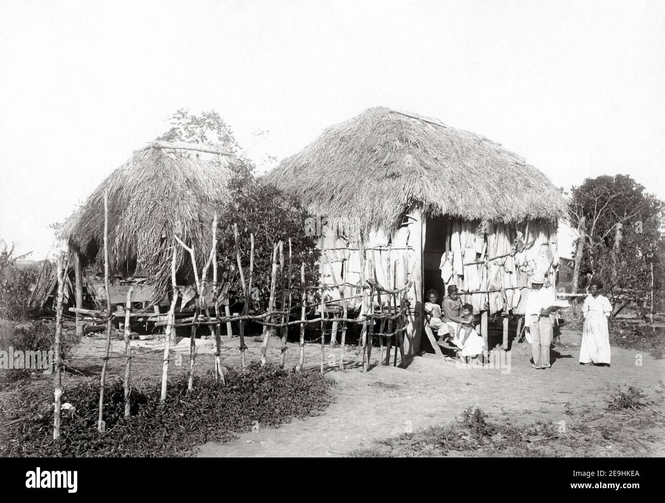Late 19th century photograph - Native huts, Puerto Rico, c.1900 Stock ...