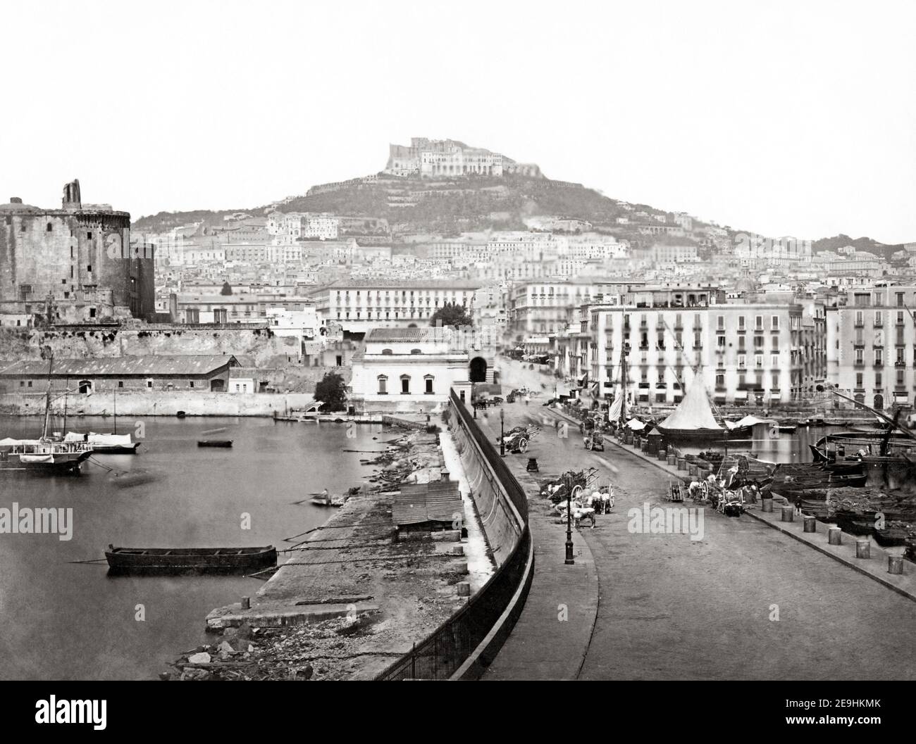 Late 19th century photograph - A view of the port, Naples, Italy, c ...