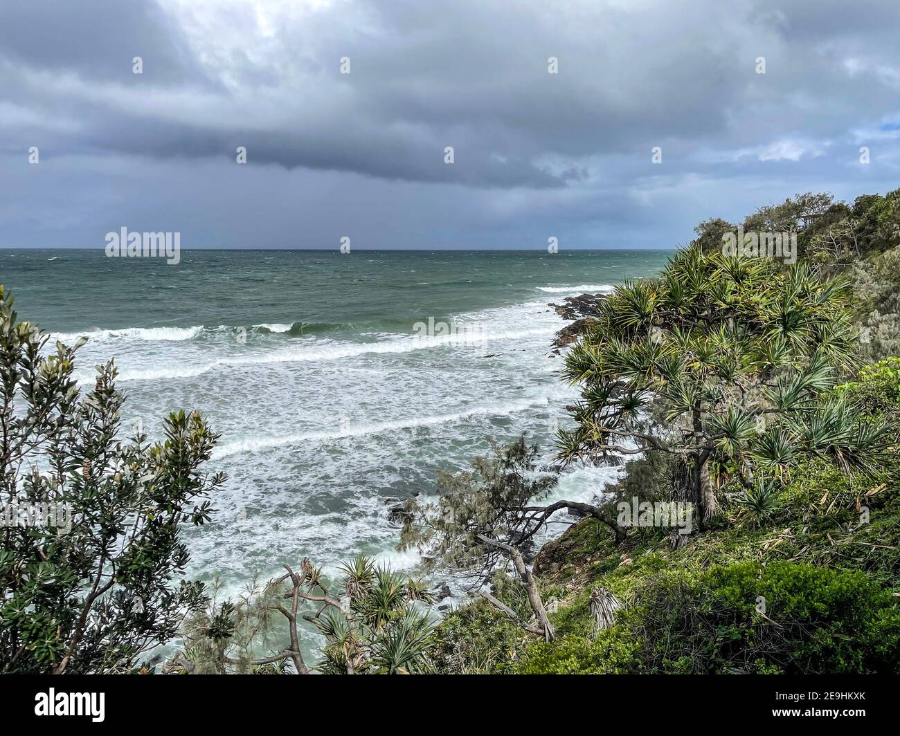 View of the Point Perry rocky headland that marks the Southern end of ...