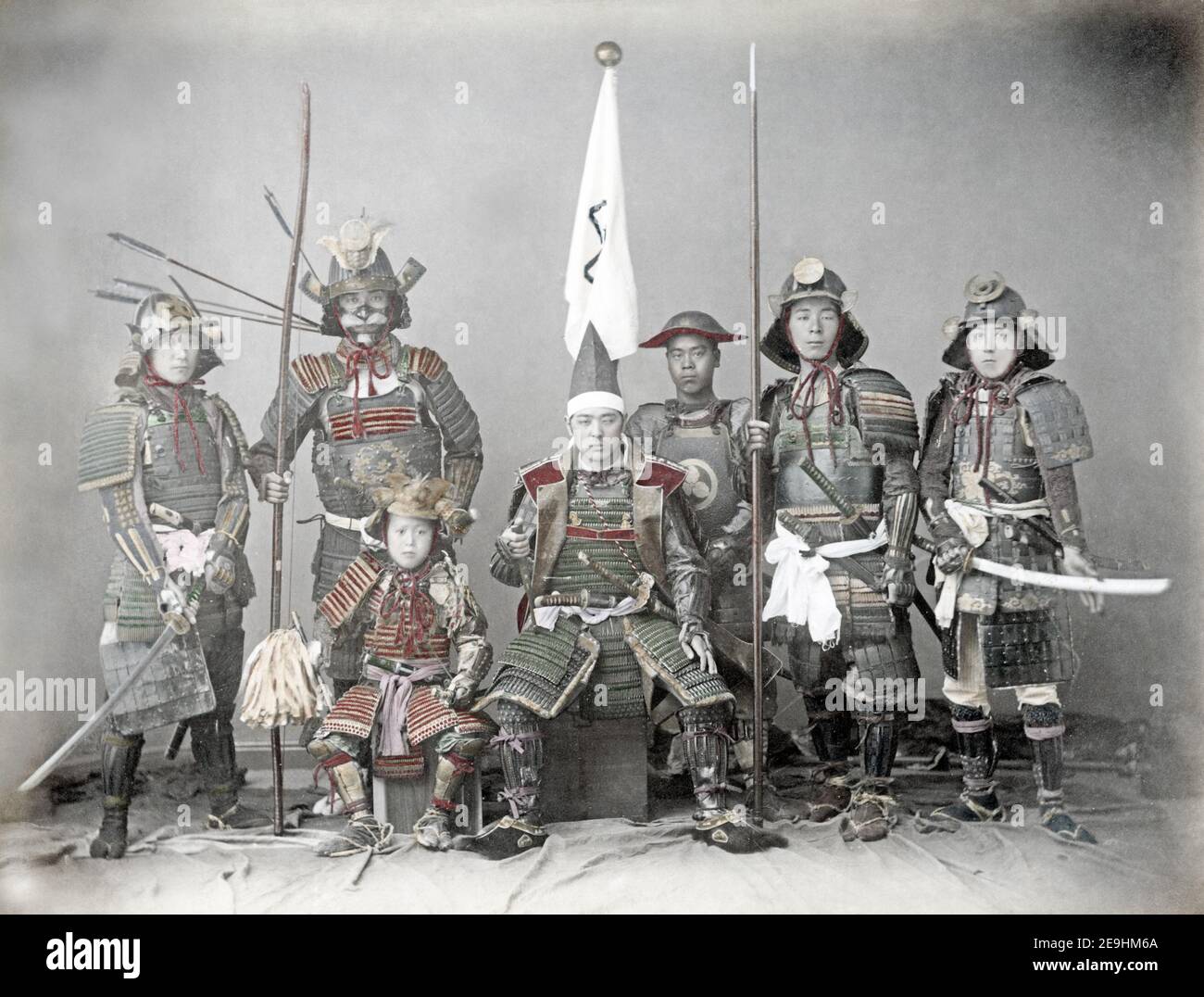 Late 19th century photograph - Japanese soldiers in armour, Japan, c ...