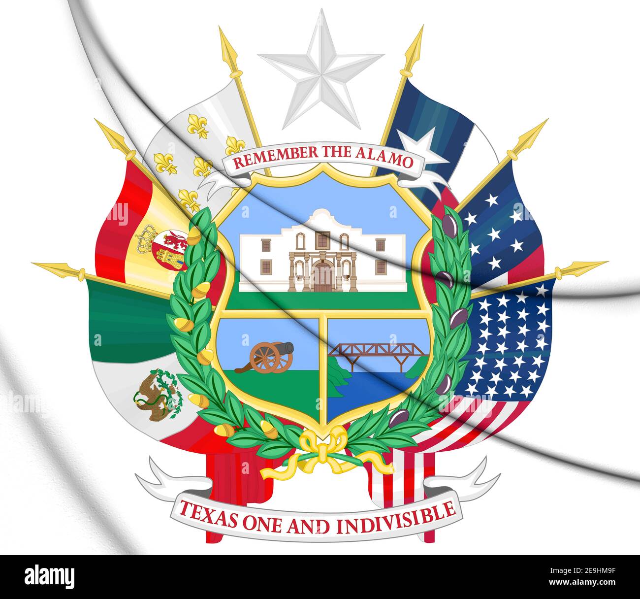 3D Texas coat of arms, USA. 3D Illustration Stock Photo - Alamy