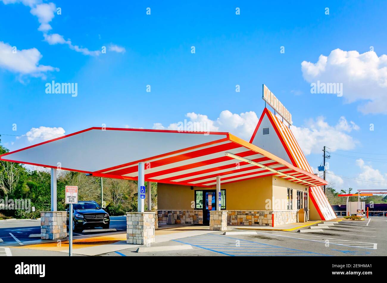 The Whataburger restaurant is pictured with its classic A-frame ...
