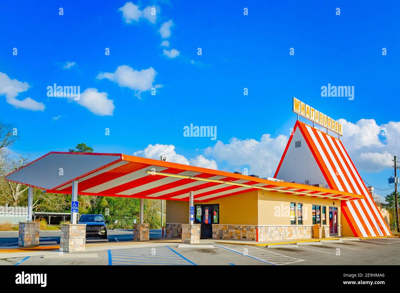 The Whataburger restaurant is pictured with its classic A-frame ...