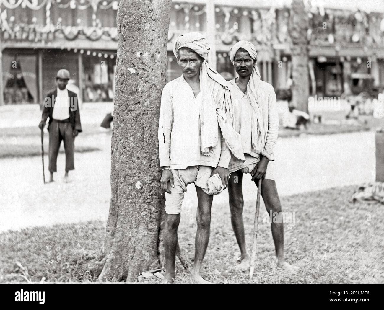Late 19th century photograph - Indian workers, Port of Spain, Trinidad ...