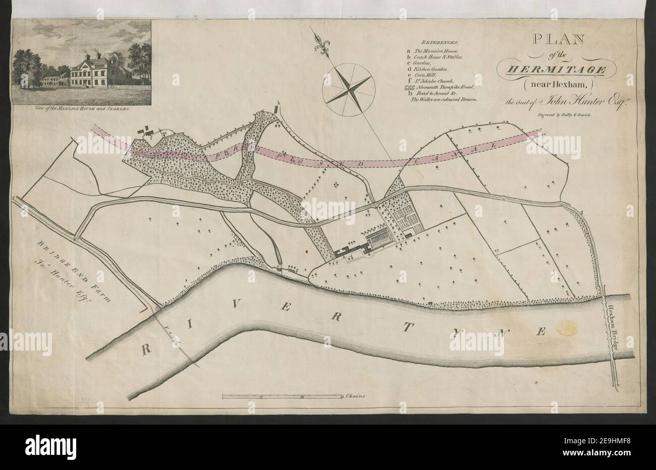 Hexham map hi-res stock photography and images - Alamy