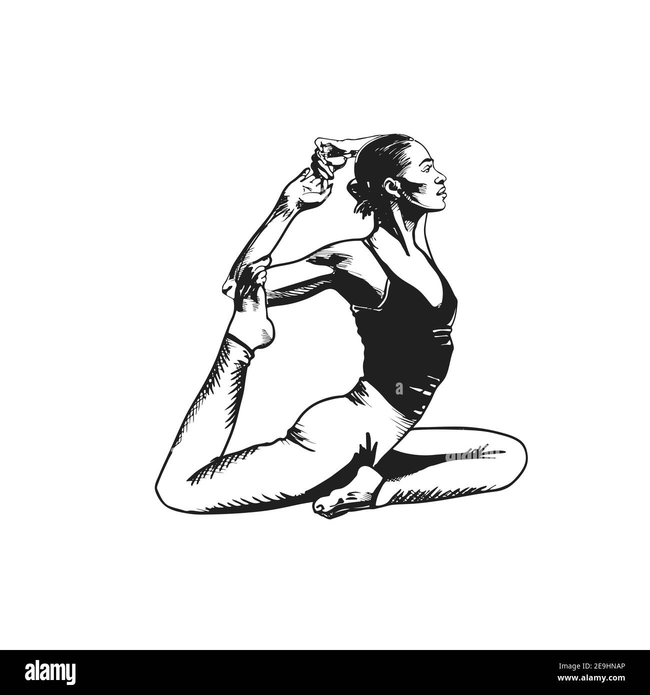 Sketch Yoga Woman Stock Vector Images - Alamy