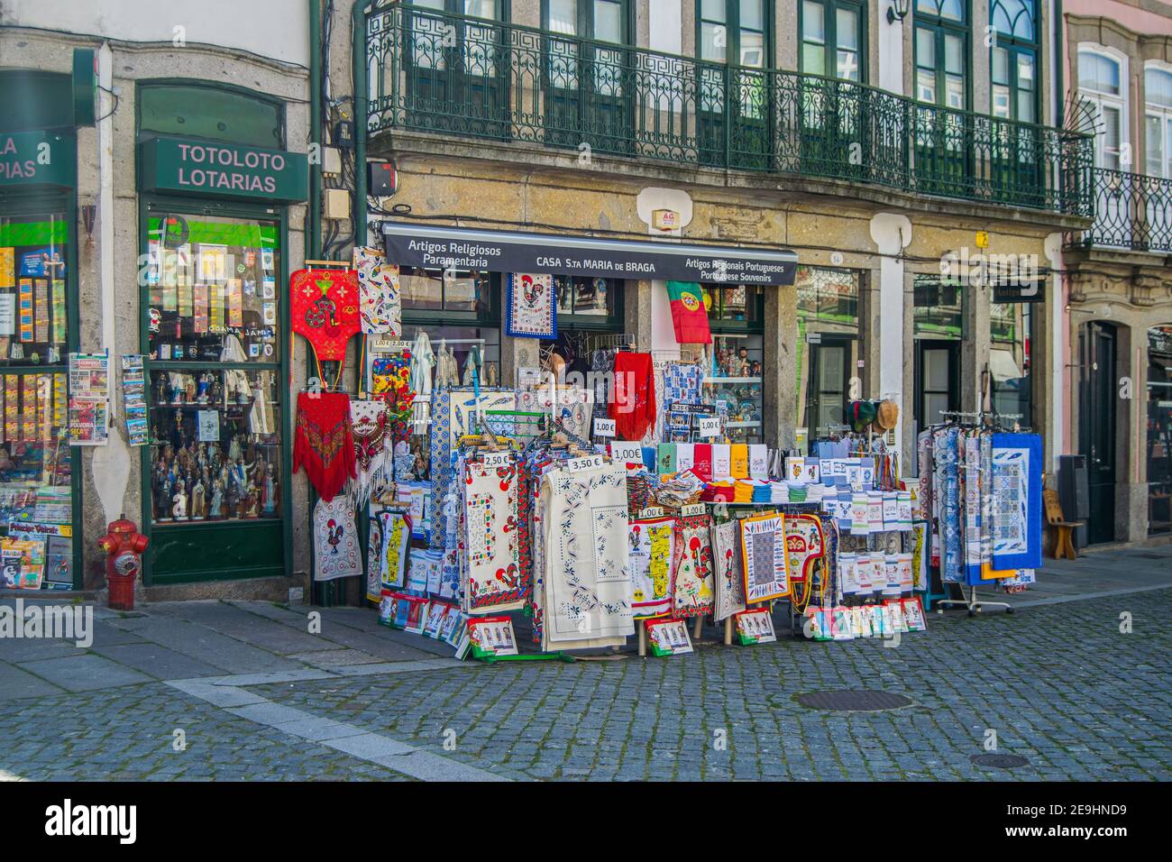 Traditional Portuguese products and souvenirs on traditional local ...