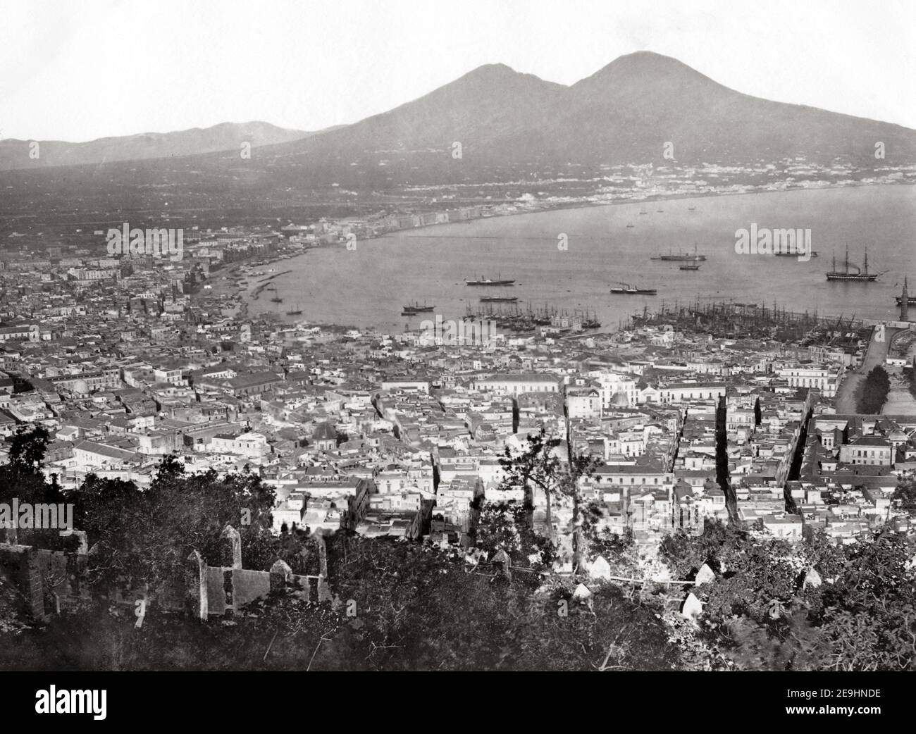 Late 19th century photograph - View of the Bay of Naples and Mount ...