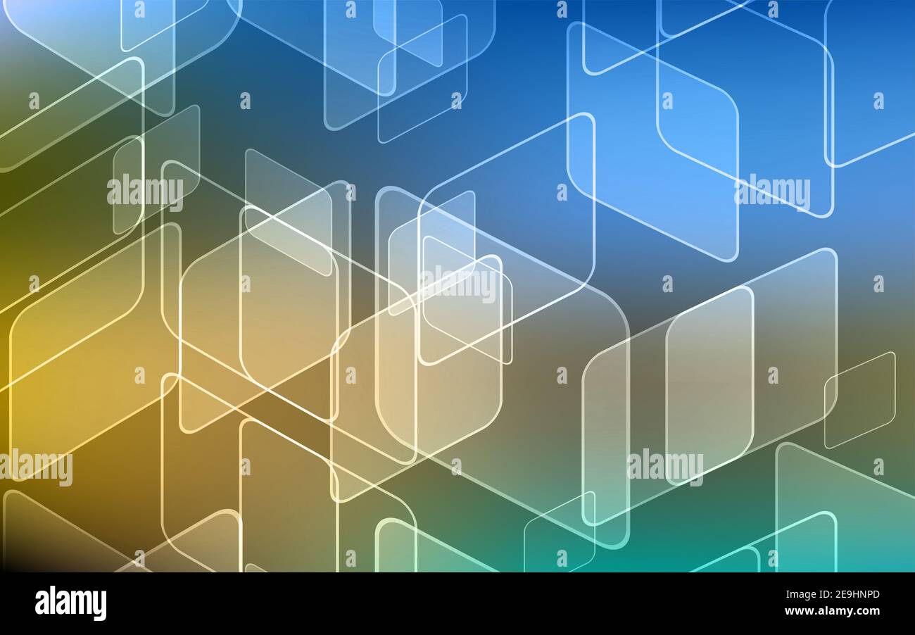 Abstract wide technology background with hexagons and gear wheels. Hi ...