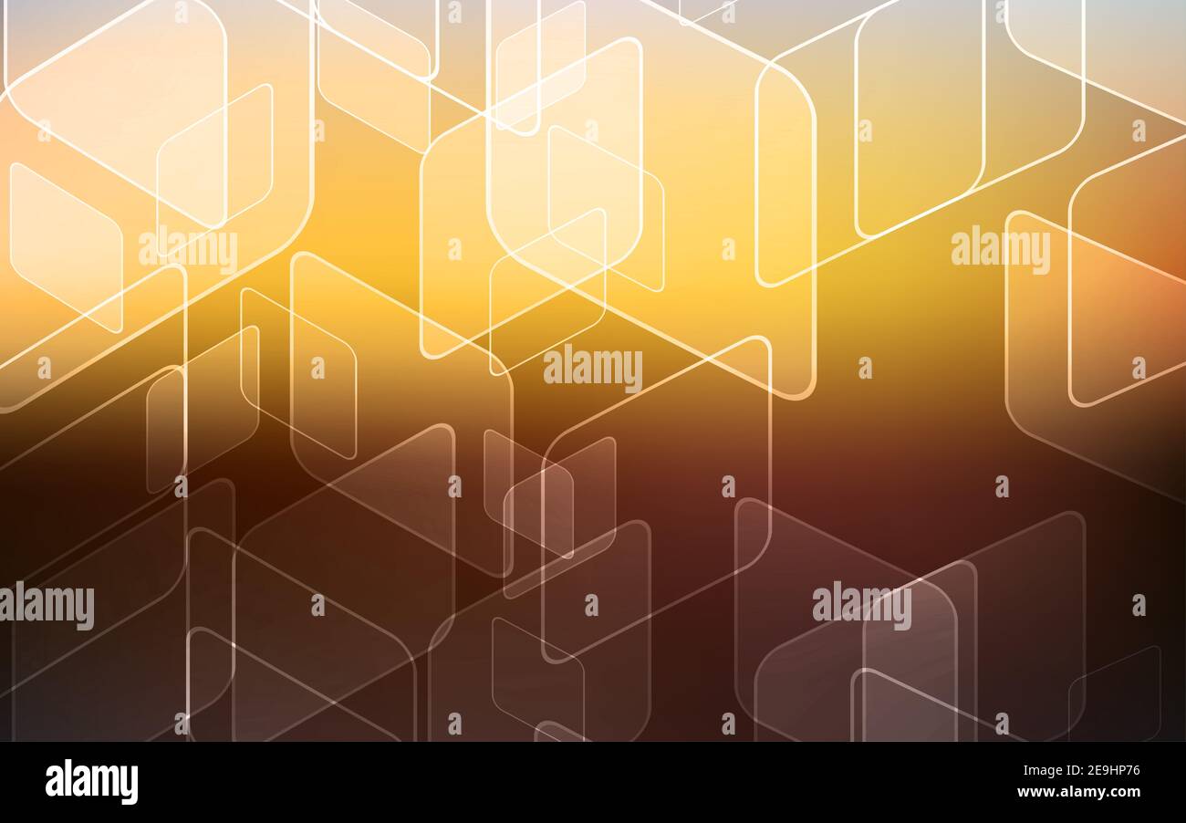 Abstract wide technology background with hexagons and gear wheels. Hi ...