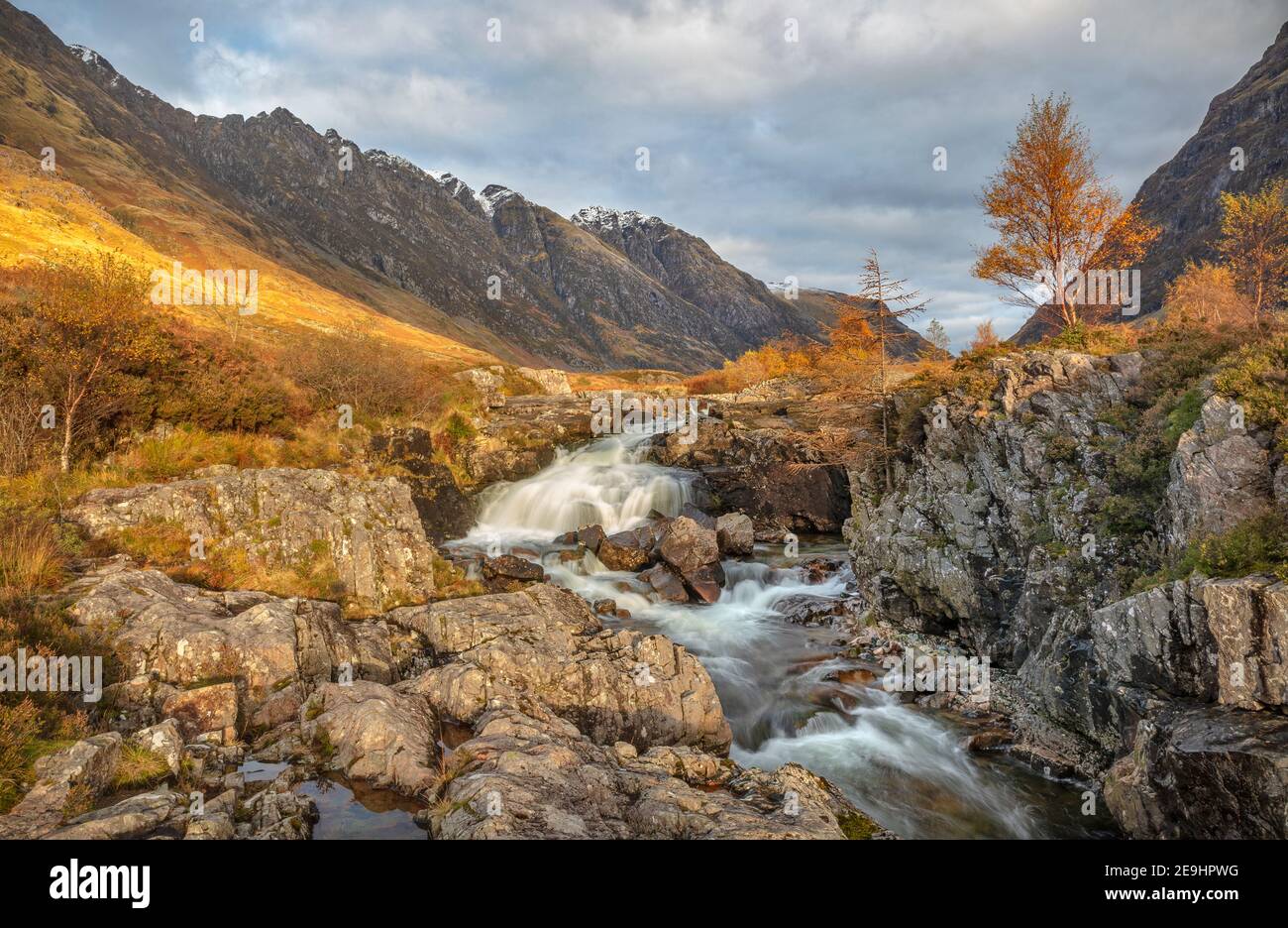 Glencoe, Scotland: Clachaig falls on the river Coe in the Scottish ...