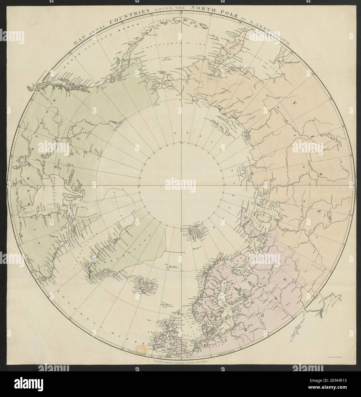 North pole map chart hi-res stock photography and images - Alamy