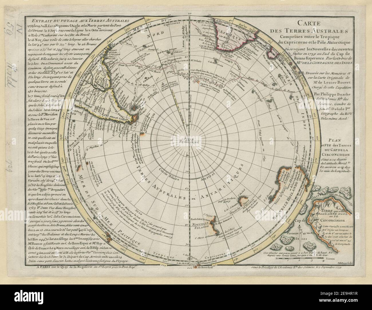 Carte des Terres Australes entre le Tropique du Capricorne et le Pole ...