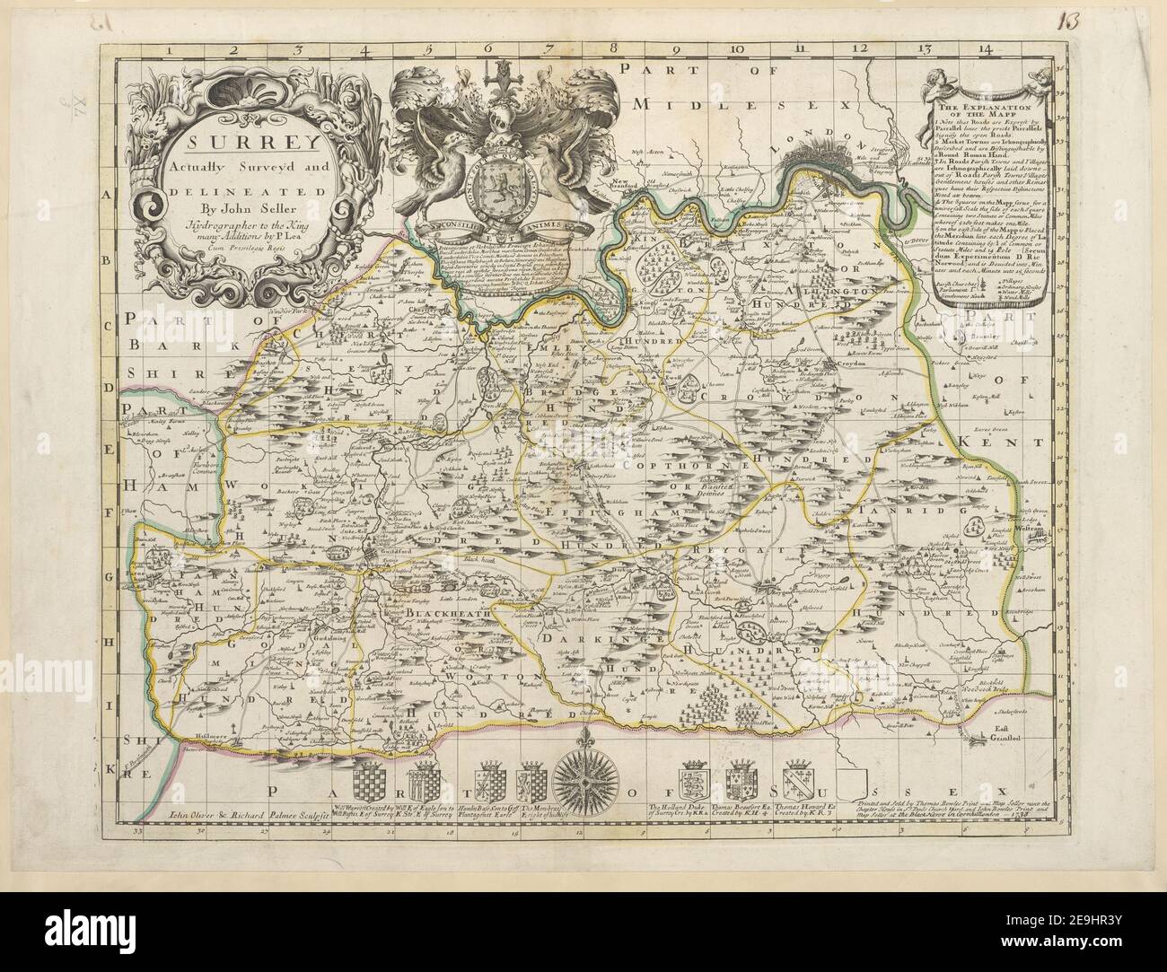 Copperplate map london st pauls hi-res stock photography and images - Alamy