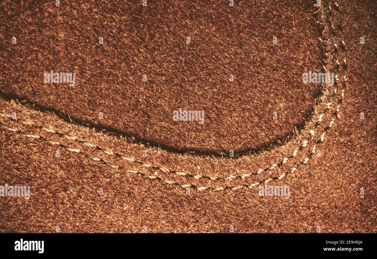 seam on the suede leather Stock Photo - Alamy